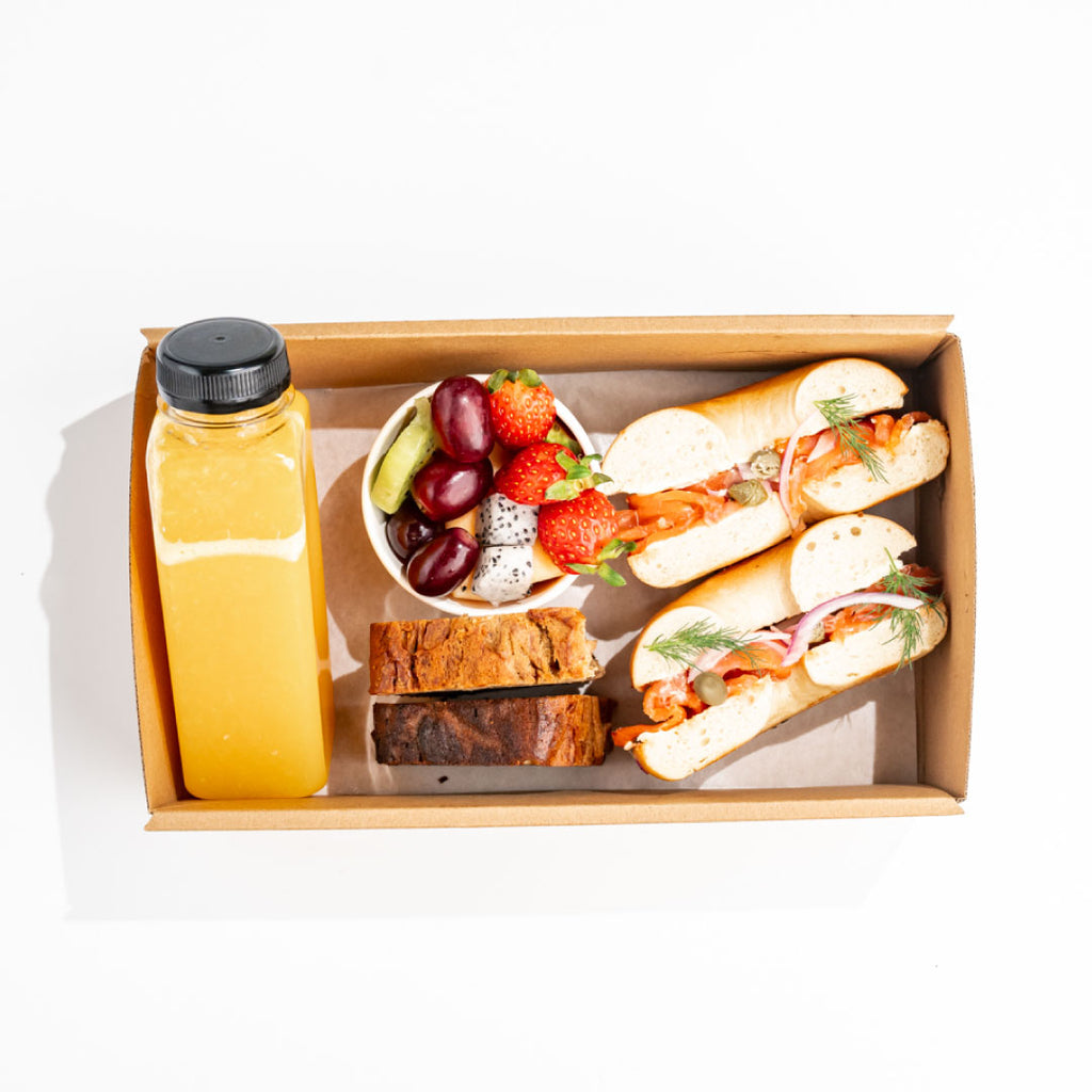 Individual Breakfast Bagel Box ($178/box) – Blend & Grind